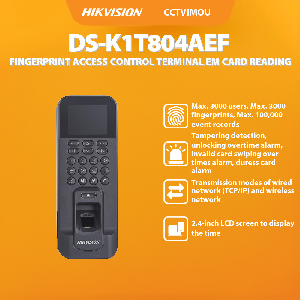 Jual HIKVISION DS-K1T804AEF FINGERPRINT ACCESS CONTROL TERMINAL EM CARD ...