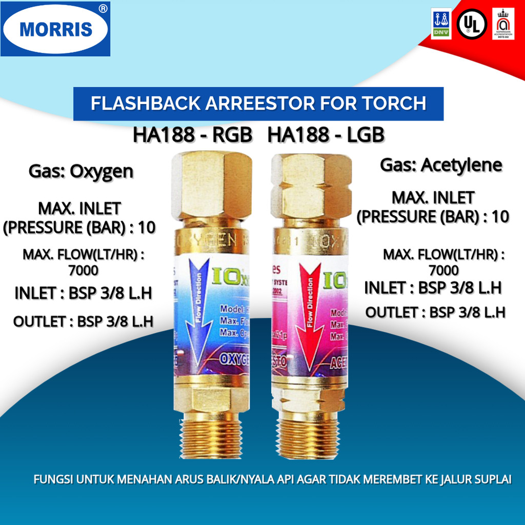 Jual FLASHBACK ARRESTOR TORCH H188-R UL (Short) OXYGEN | Shopee Indonesia