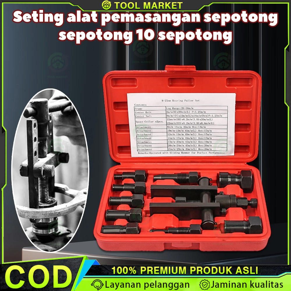 Jual 18-836M BEARING DISAMBLER 10 PCS TREKER BEARING GRIP ON 10pcs ...