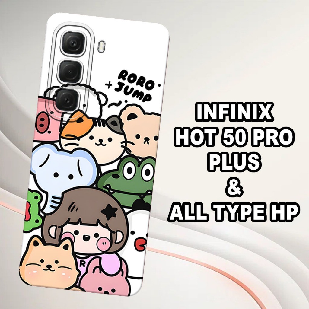 Jual (KS14) Softcase karet untuk INFINIX HOT 50 PRO PLUS 2024 Motif gambar karakter Roro Jump ...