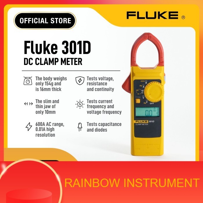 Jual FLUKE 301D Series, 600A AC/DC Clamp Meter | Shopee Indonesia