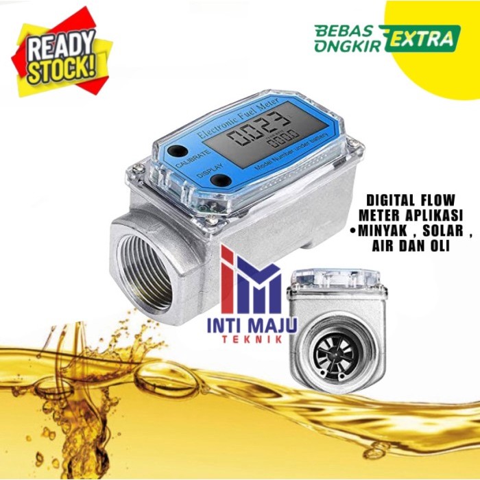 Jual Digital Flow meter Turbine 1 inch Flow meter Air/Solar/Minyak ...