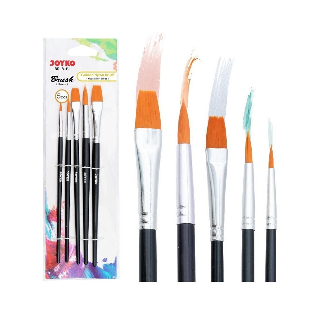 Jual [SET] KUAS LUKIS SERBAGUNA / PAINTING BRUSH HITAM - JOYKO BR-8-BL ...