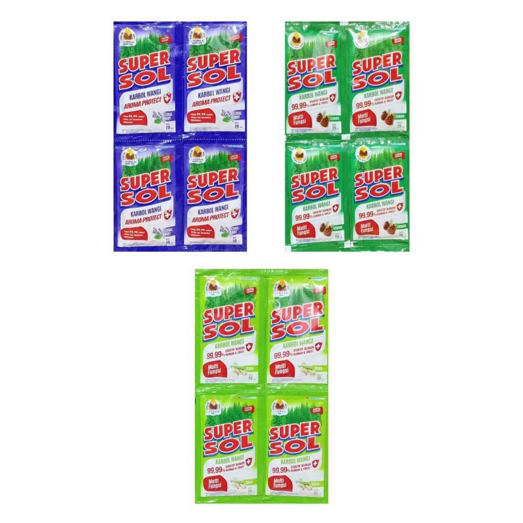 Jual SUPERSOL KARBOL 19ml WANGI / SACHET 1 RENCENG ISI 12 PCS | Shopee ...