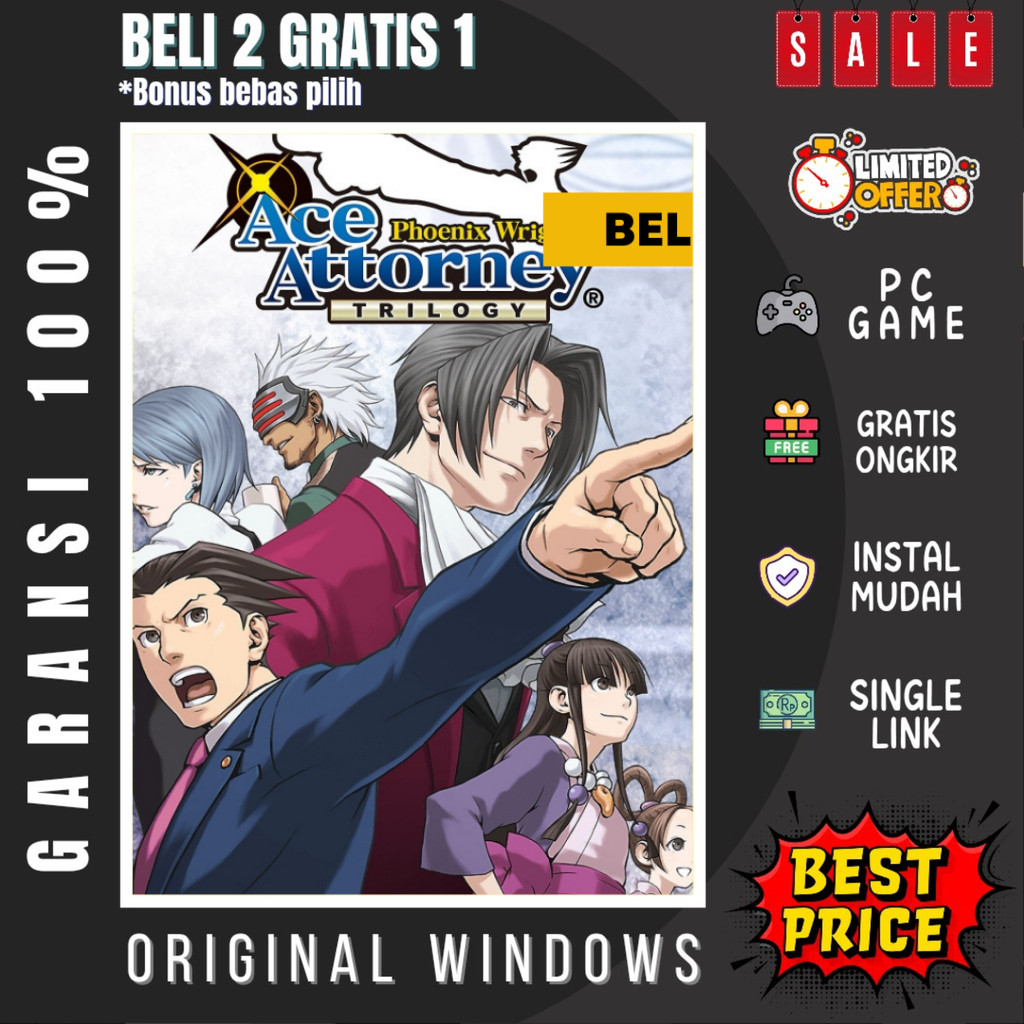 Jual PHOENIX WRIGHT ACE ATTORNEY TRILOGY ON - GAME PC - GAME LAPTOP - PC GAMES - BELI 2 GRATIS 1 ...
