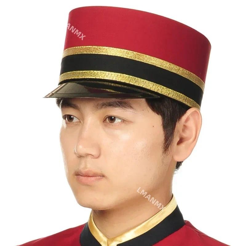 Jual red hotel receiption hat for men doorman hat doorman uniform hotel ...