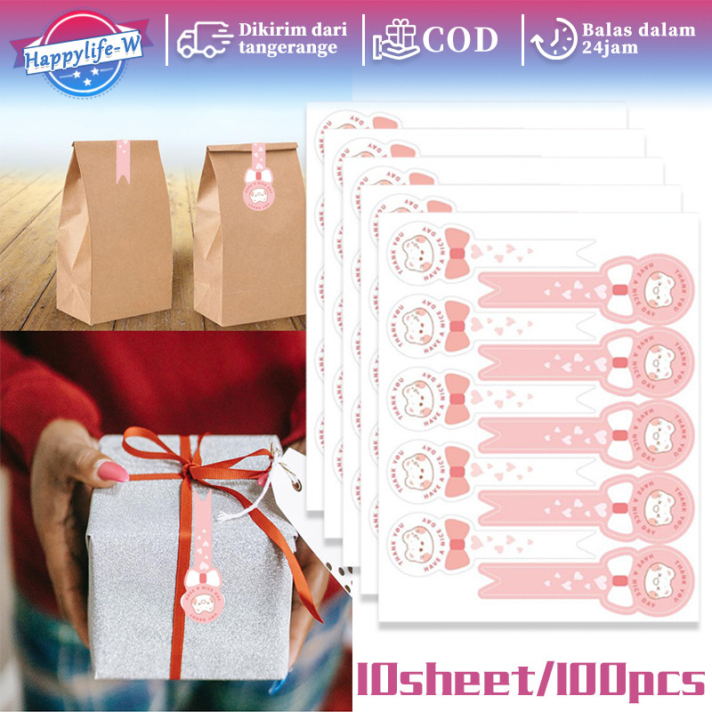 Jual isi 100 stiker tq stiker thank you stiker label box stiker segel ...