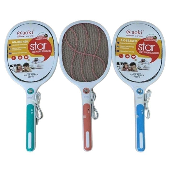 Jual AOKI RAKET NYAMUK RECHARGEABLE MURAH RAKET NYAMUK CAS SETRUM KUAT CANGGIH | Shopee Indonesia