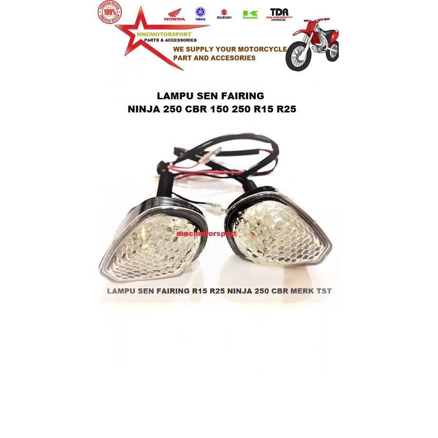 Jual LAMPU SEN SEIN TEMPEL FAIRING R15 R25 NINJA 250 CBR | Shopee Indonesia