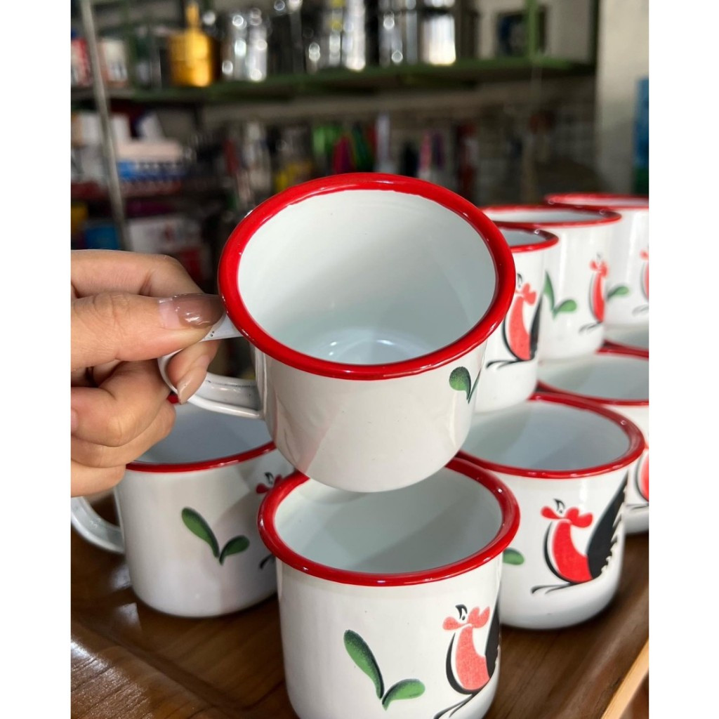 Jual JAKLUIS_SHOP Mug enamel ayam jago / cangkir jadul ayam jago ...
