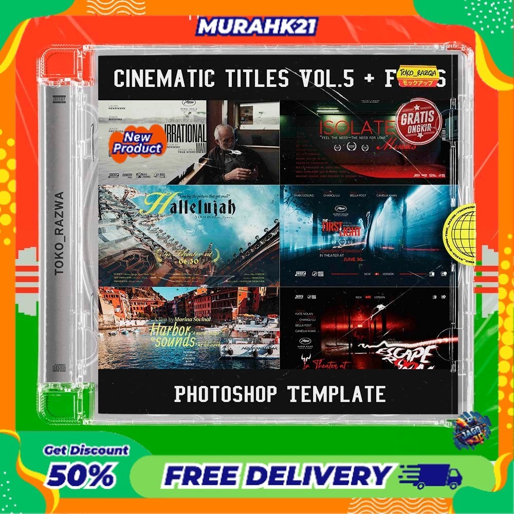 Jual Photoshop Template - Cinematic titles Vol.5 + Fonts - 250624 PS TEMPLATE | Shopee Indonesia