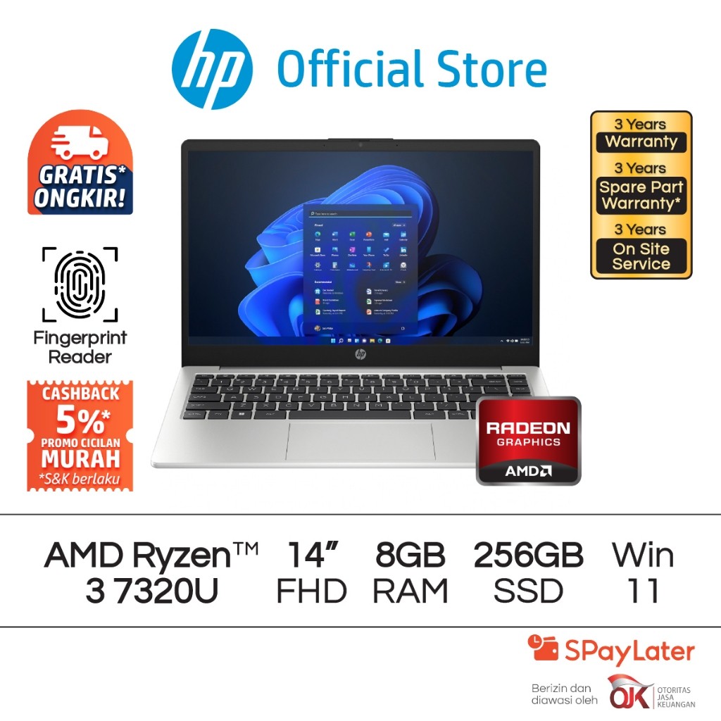 Jual Laptop HP 245 G10 Ryzen 3 7300U Radeon 8GB RAM 256GB SSD Windows ...