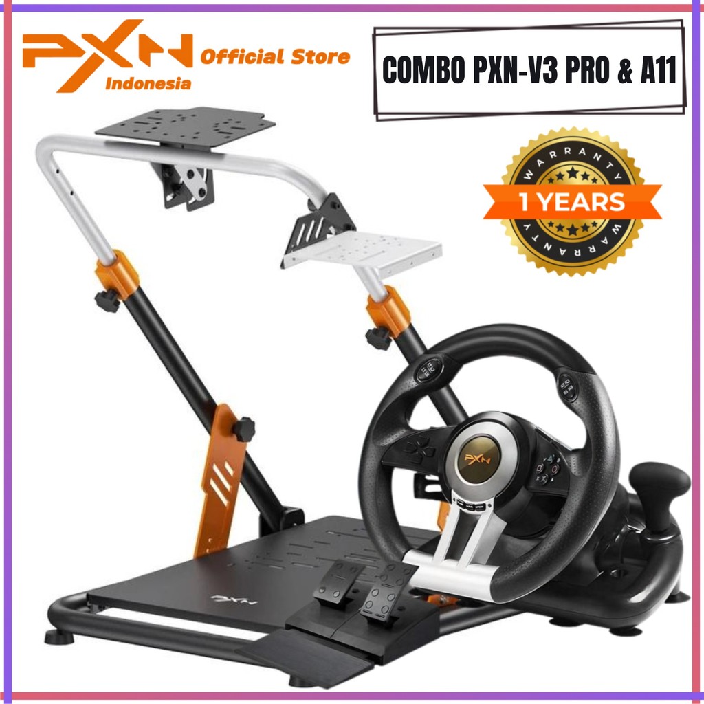 Jual COMBO PXN V3 PRO Steering Wheel with PXN A11 Wheel Stand | Shopee ...