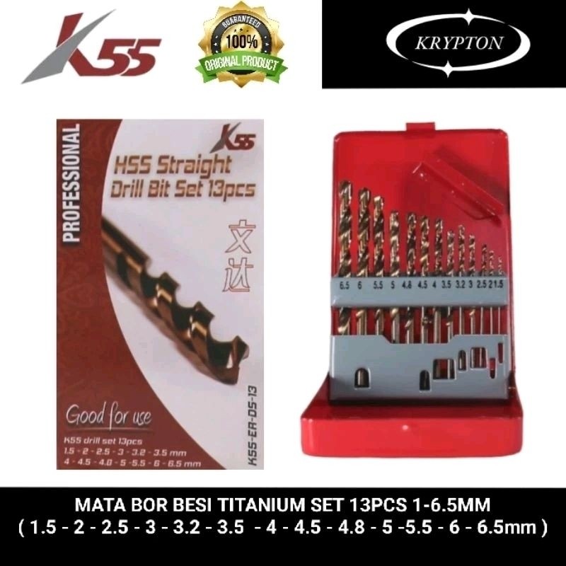 Jual K55 mata bor besi / baja / stainles set 13pcs 1,5-6,5mmKRYPTON STORE | Shopee Indonesia