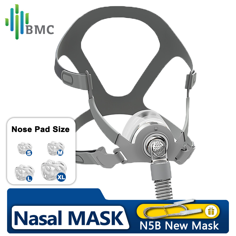 Jual BMC N5B CPAP Nasal Mask with Headgear Short Tube For CPAP Machine ...