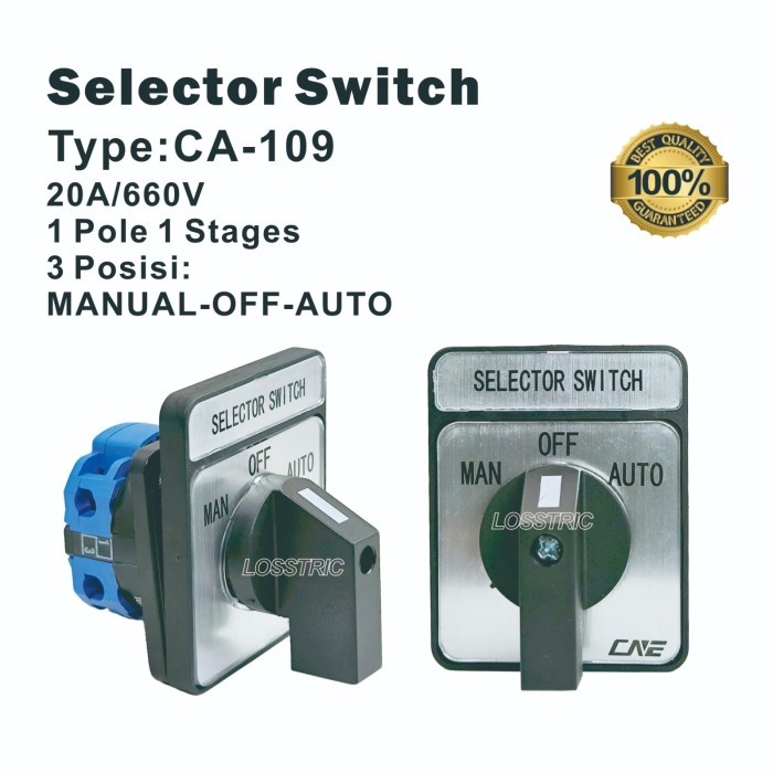 Jual Selector Switch 1 Pole 1 Stages (MAN-OFF-AUTO)/ CA-109(MAN-OFF ...