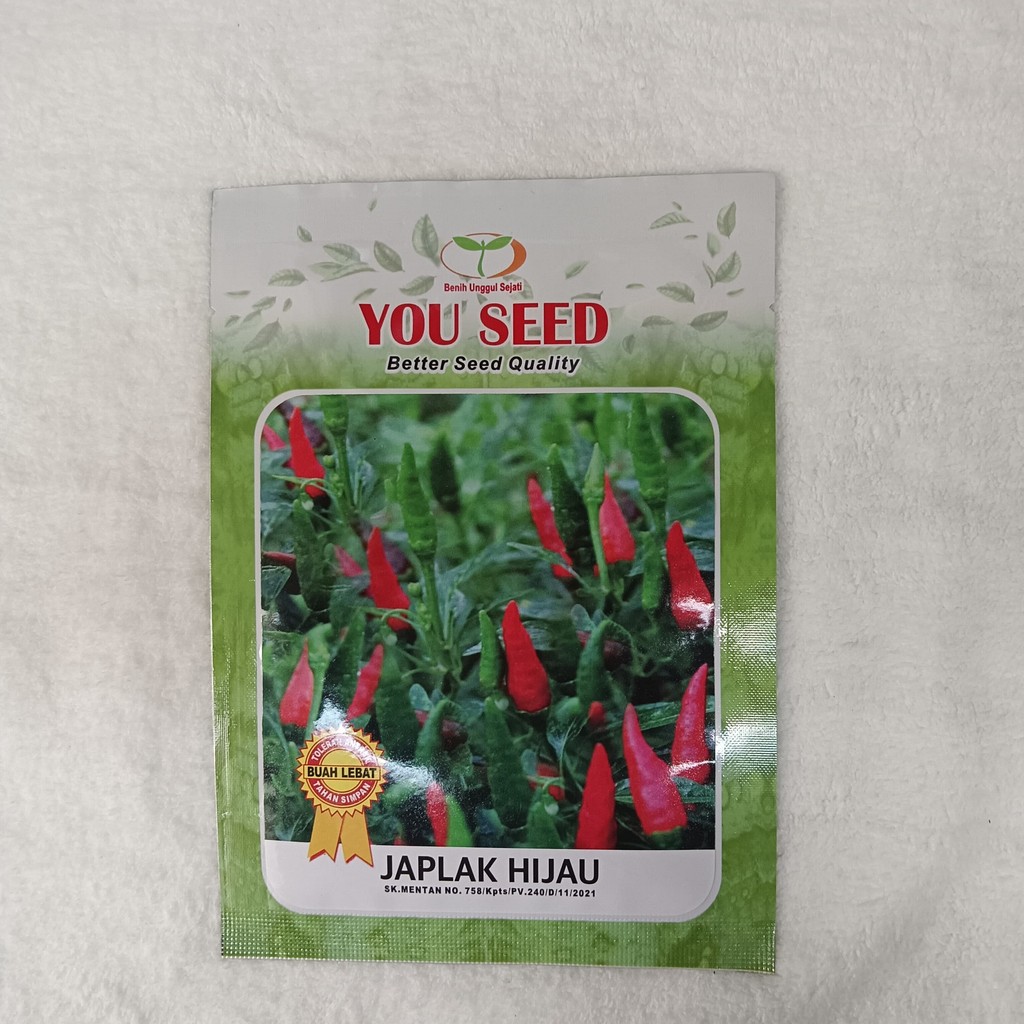 Jual Benih SP Cabe Rawit JAPLAK HIJAU isi 500 Bjii Bibit You Seed Small ...
