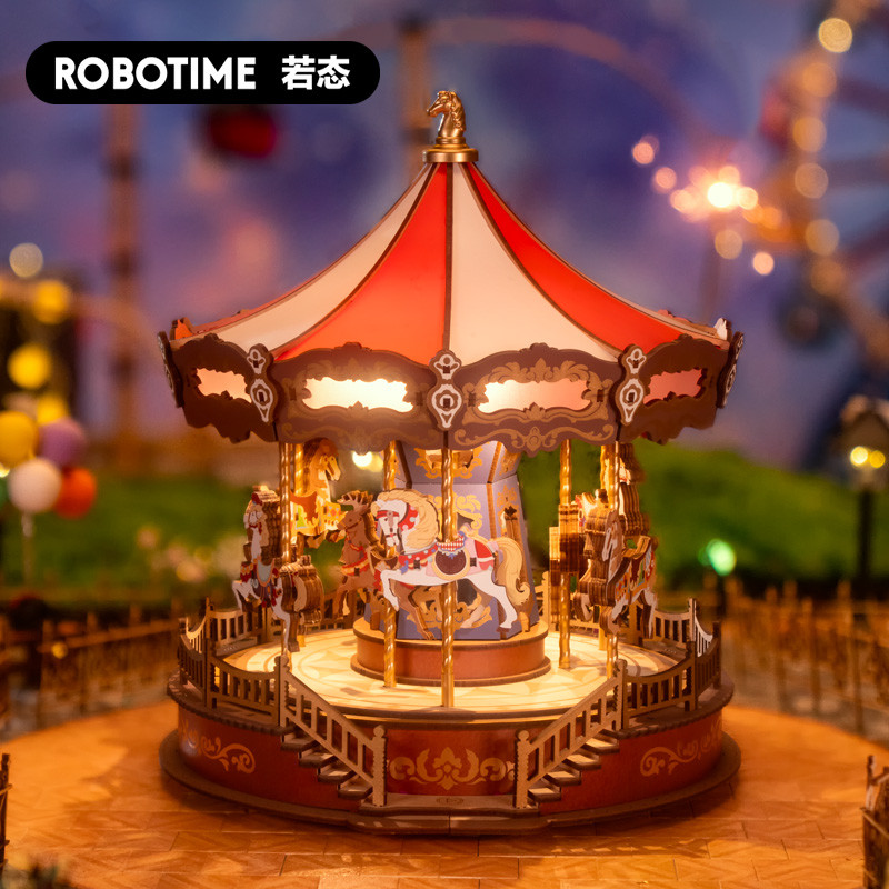 Jual Robotime Rolife Classic Carousel Music Boxes Easy Assemble 3D ...