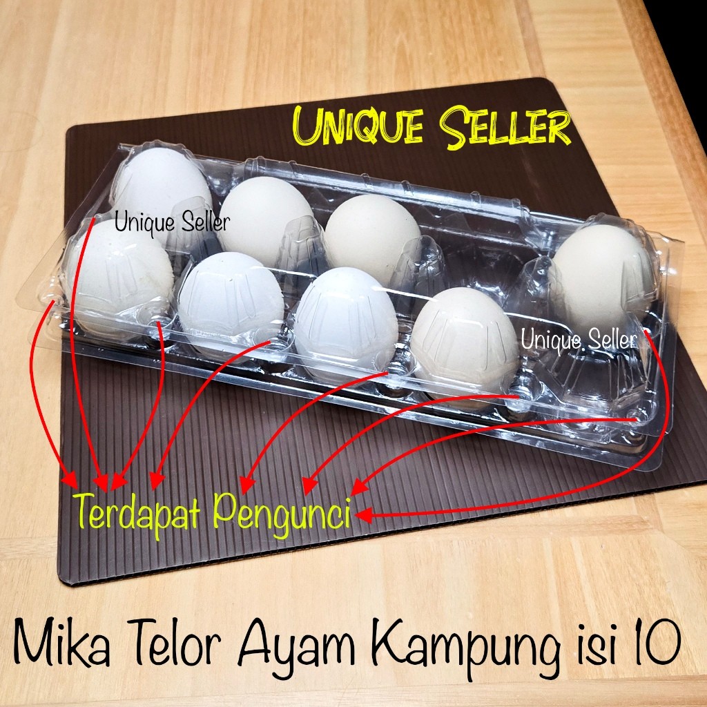 Jual [Isi25] Mika Tray Telor Ayam Kampung isi 10 dengan Pengunci TEBAL ...