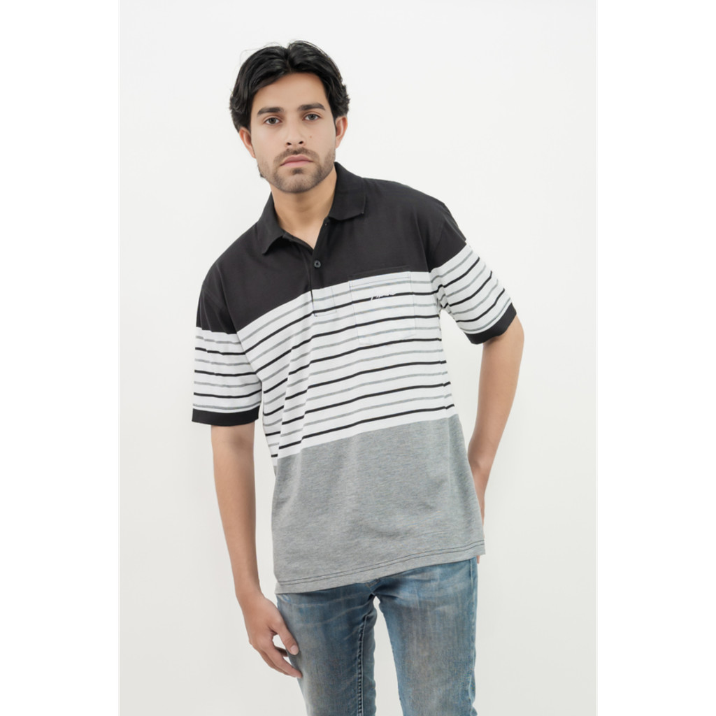 Jual Hassenda Kaos Polo Pria Salur Jonah Ebony Black | Shopee Indonesia