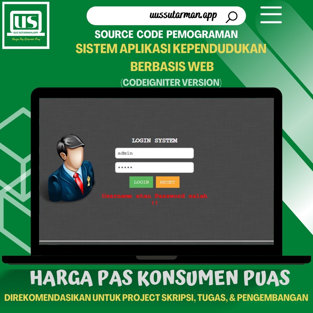 Jual Source code Aplikasi Kependudukan Berbasis Web (Codeigniter ...