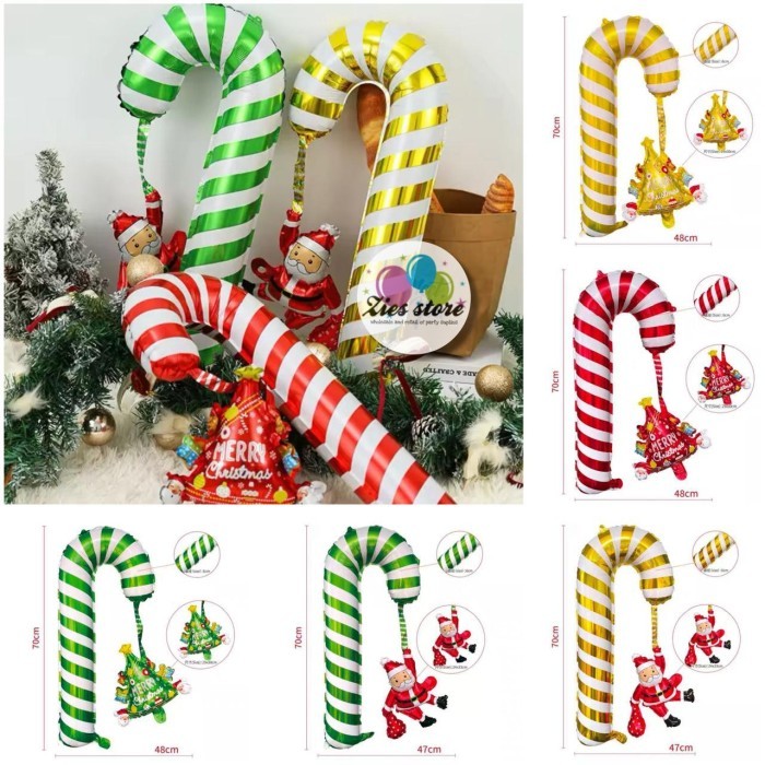 Jual Balon Foil Candy Cane / Balon Permen Tongkat Natal / Balon Candy ...