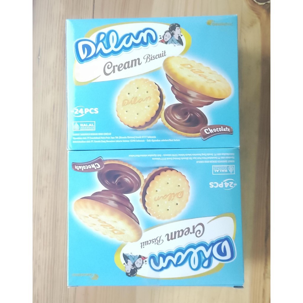 Jual Dilan Biscuit Sandwich Cream Chocolate 16 gr BOX | Shopee Indonesia