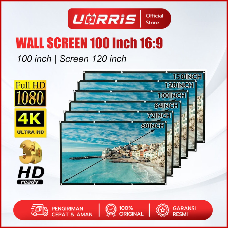 Jual UORRIS Elastic Screen 100 inch | Screen 120 inch Layar Proyektor ...