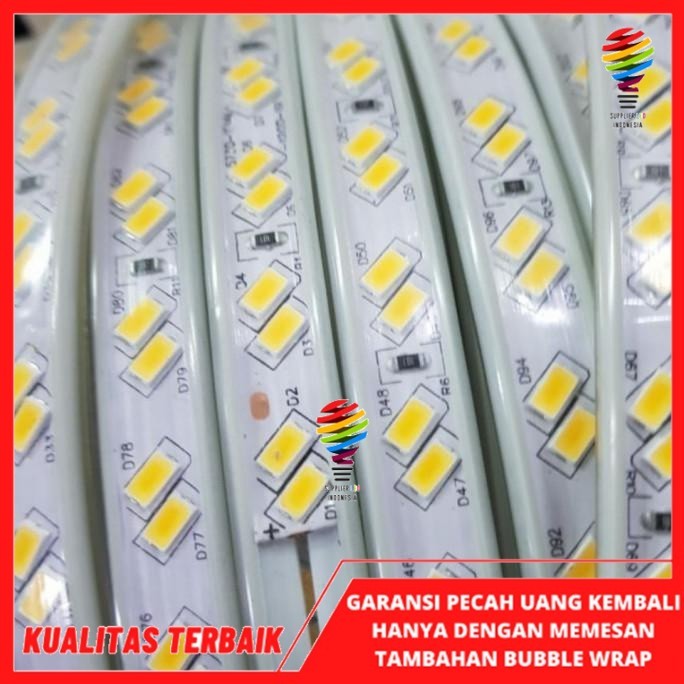 Jual lampu led strip selang 5730 2 mata 2 baris double mata miring 220v ...