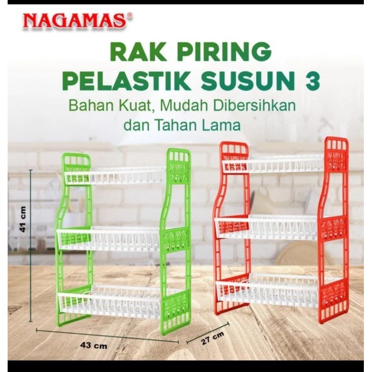 Jual Rak Piring Plastik Dragon Susun 3 - Rak Serbaguna Tahan Lama dan ...