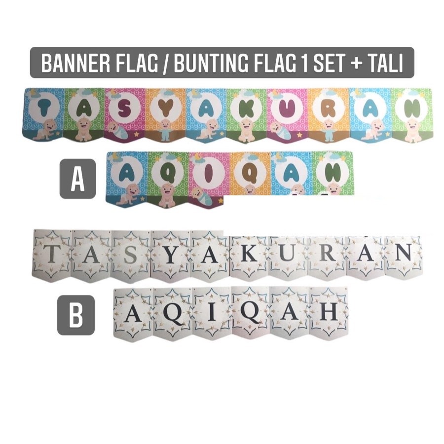 Jual Partybaloon Banner Huruf Tulisan Tasyukuran Aqiqah set | Shopee ...
