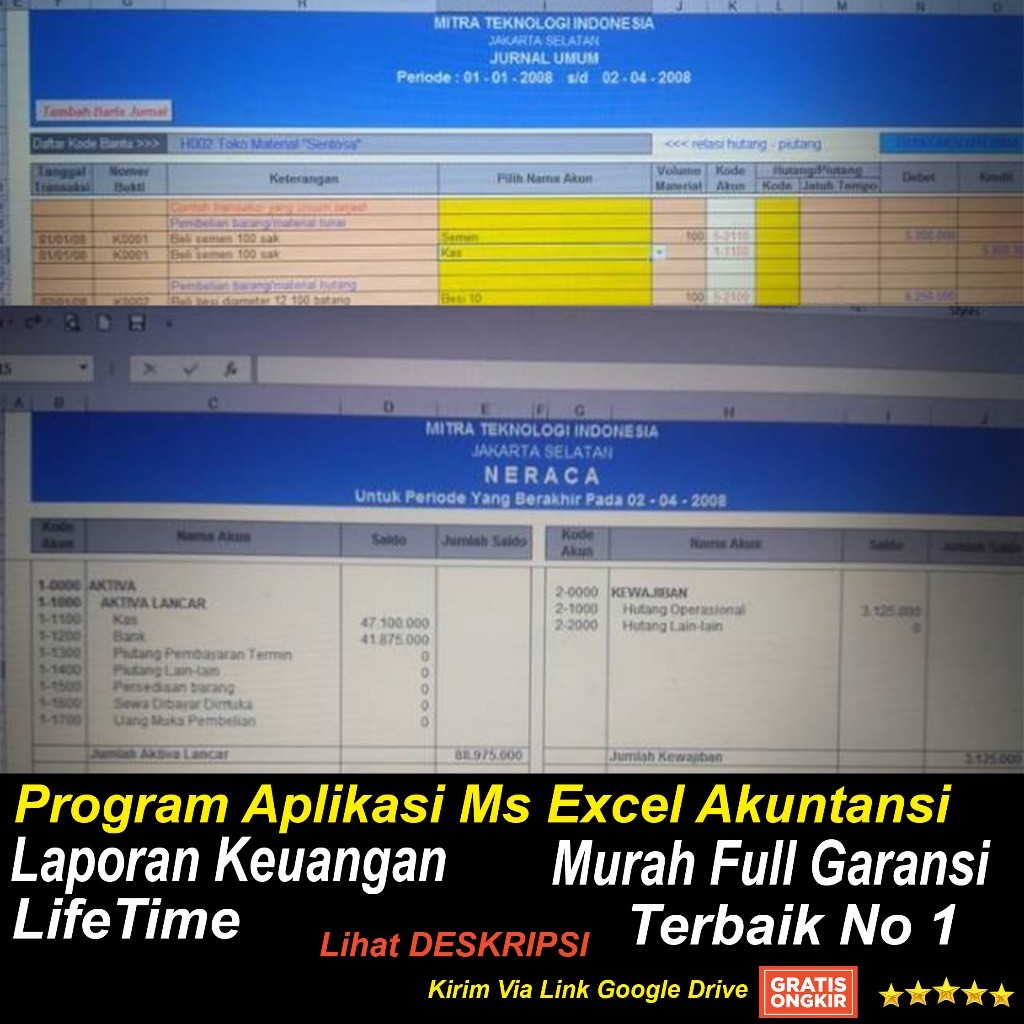 Jual PROMO DAHSYAT Program Aplikasi Ms Excel Akuntansi Laporan Keuangan ...