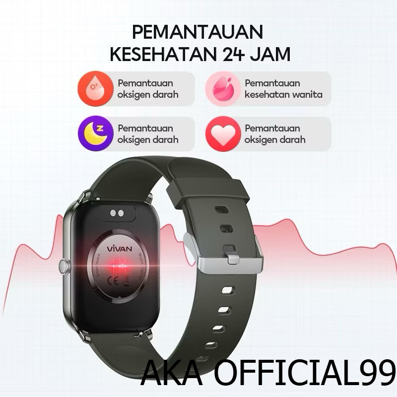 Jual VIVAN Smartwatch VWF18 | Waterproof IP68 | 100+ Sports Mode ...