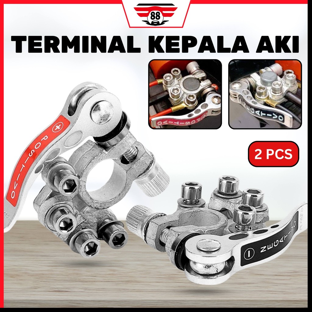 Jual Terminal Kepala Aki Mobil Bahan Kuningan Klem Accu Mobil Positif ...