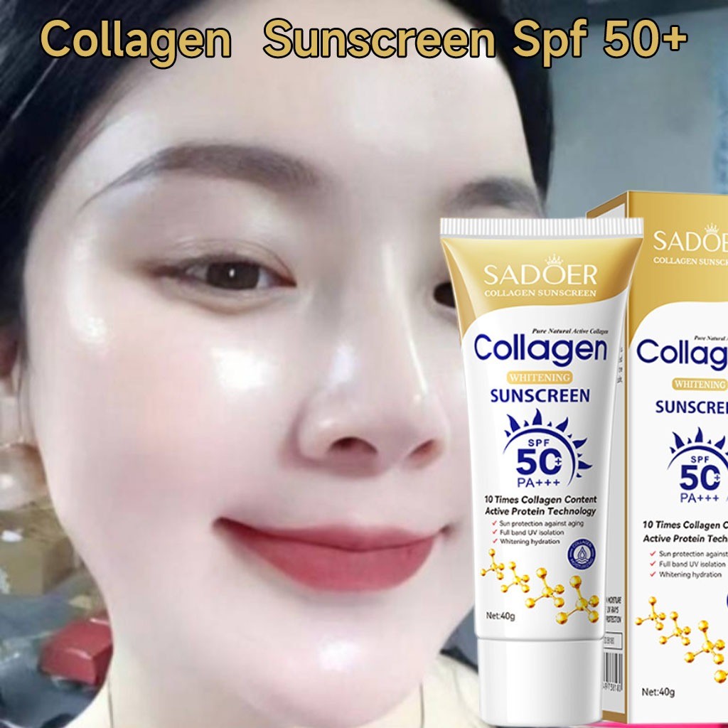Jual 40g Collagen Water Sunscreen Spf 50+ Pa+++ Sunscreen Cream Sunblock Pemutih Pelembab ...
