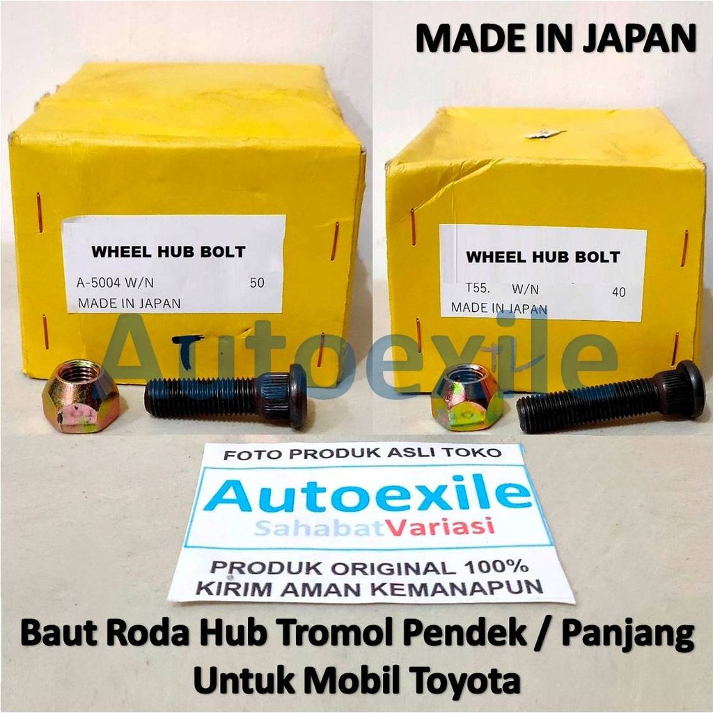 Jual Baut Tromol Mobil Toyota Made in Japan M12 Drat 1.5 Pendek 4.85 cm ...