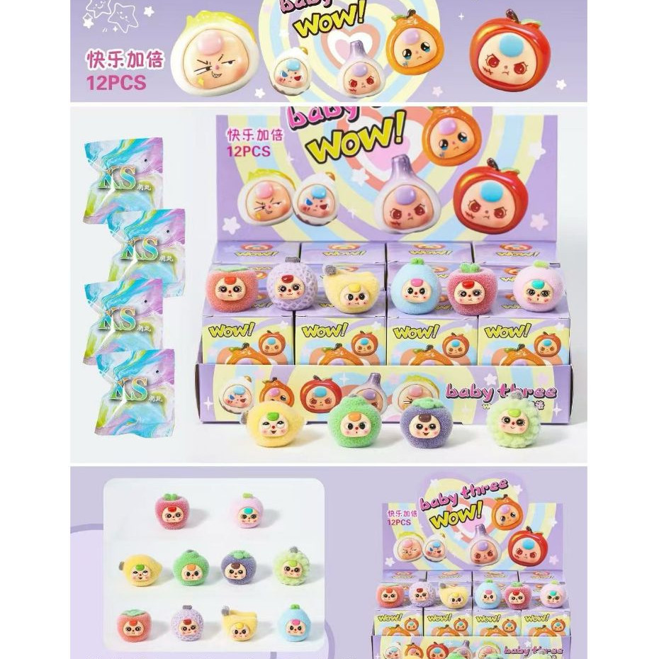 Jual Baby Three Fruit Blind Box Baby Three Series Resin Clay Figurine ...
