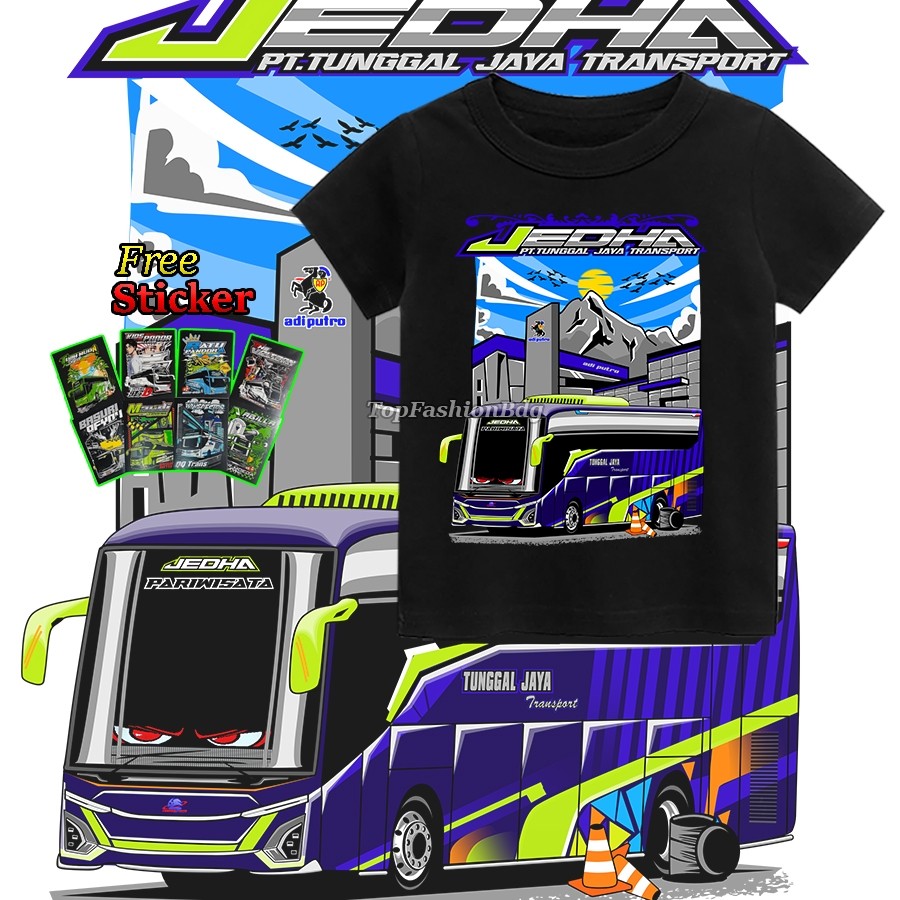 Jual RANSTORE - Baju Anak Bus JEDHA Jb5 Kaos Vektor Bus Telolet Anak Laki - Laki 1-12 Tahun ...
