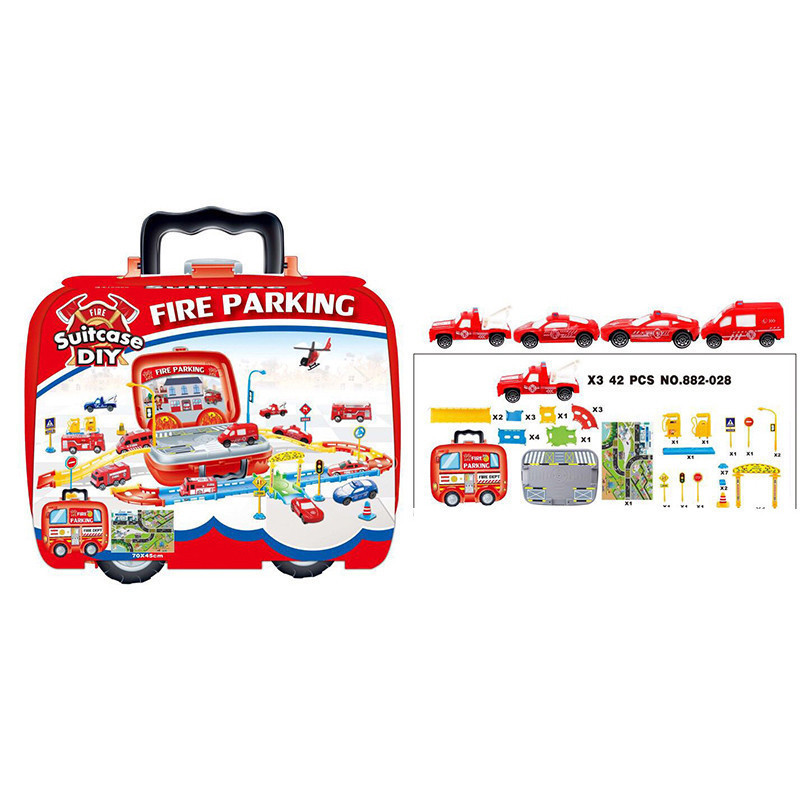 Jual Mainan DIY Koper Track Jalur Parkir Set Pemadam kebakaran / Fire ...