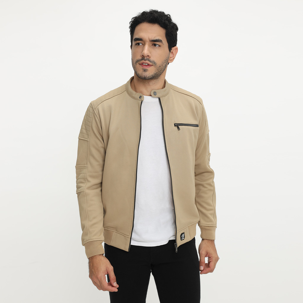 Jual d&f CVC Jaket pria Bomber cut & sewn - Khaki | Shopee Indonesia
