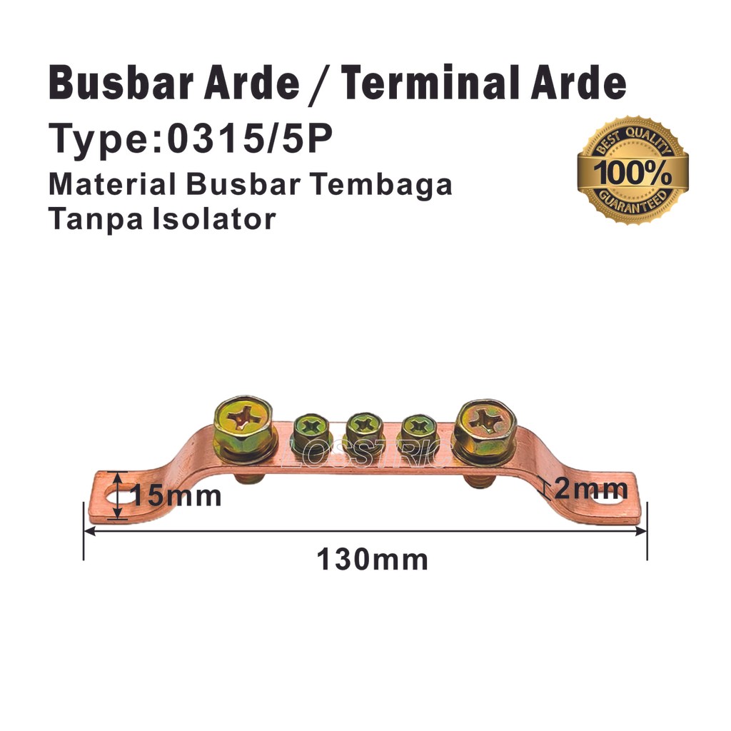 Jual Terminal Arde Busbar Arde 5Baut 15x3x130mm | Shopee Indonesia