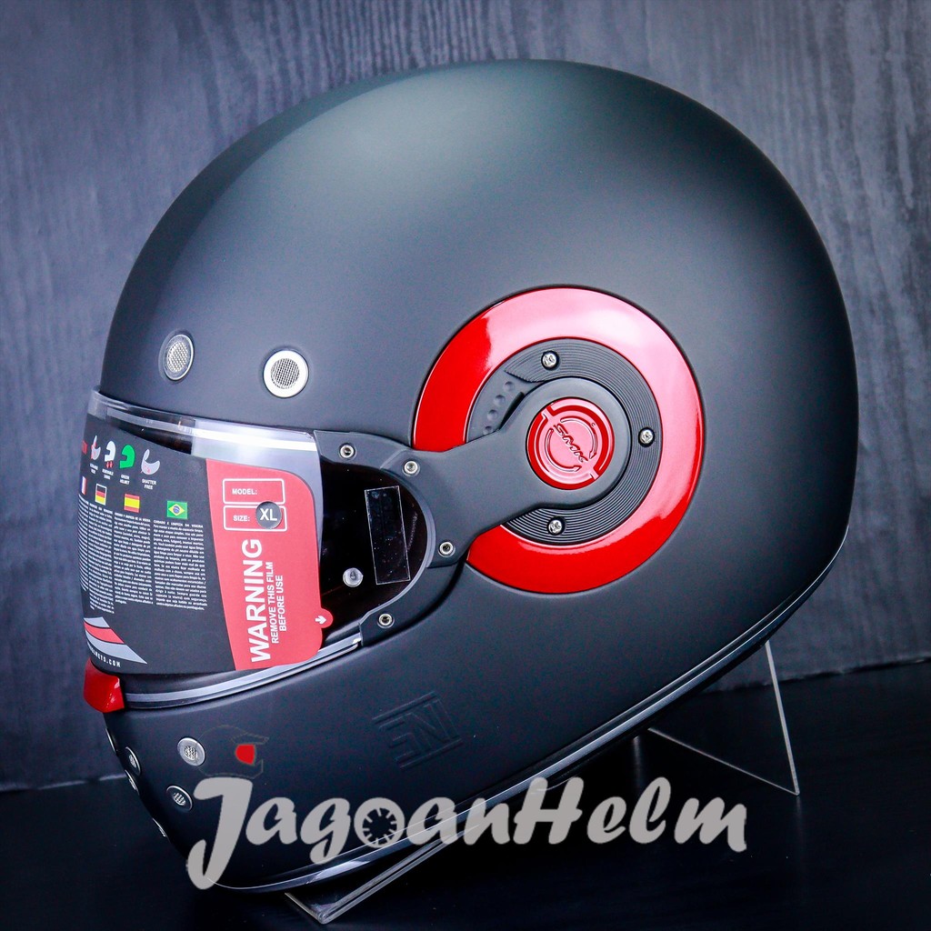 Jual SMK HELM RETRO SOLID MA230 | MATT BLACK | CLASSIC SINGLE VISOR ...