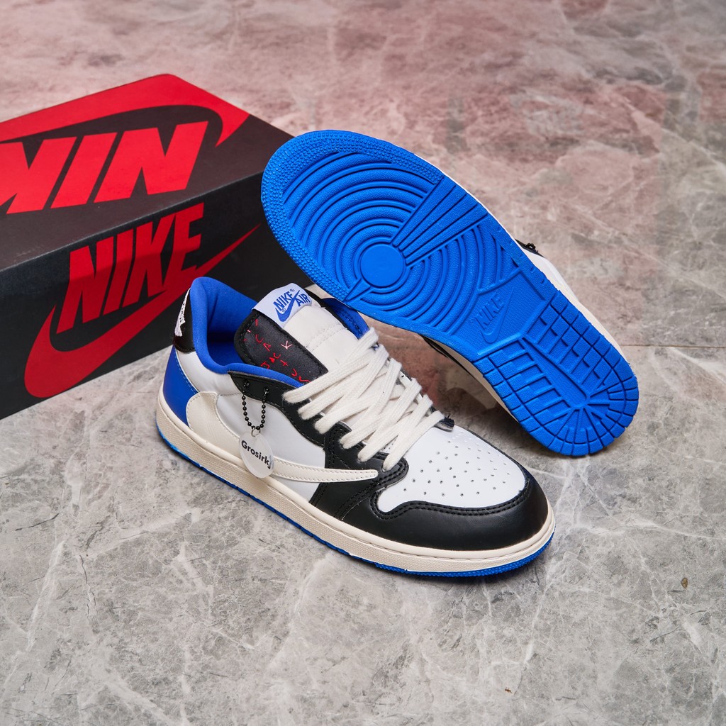 Jual KJ - SEPATU PRIA - JRDN LOW TRAVISCOOT BLUE WHITE BLACK LIST CREAM ...
