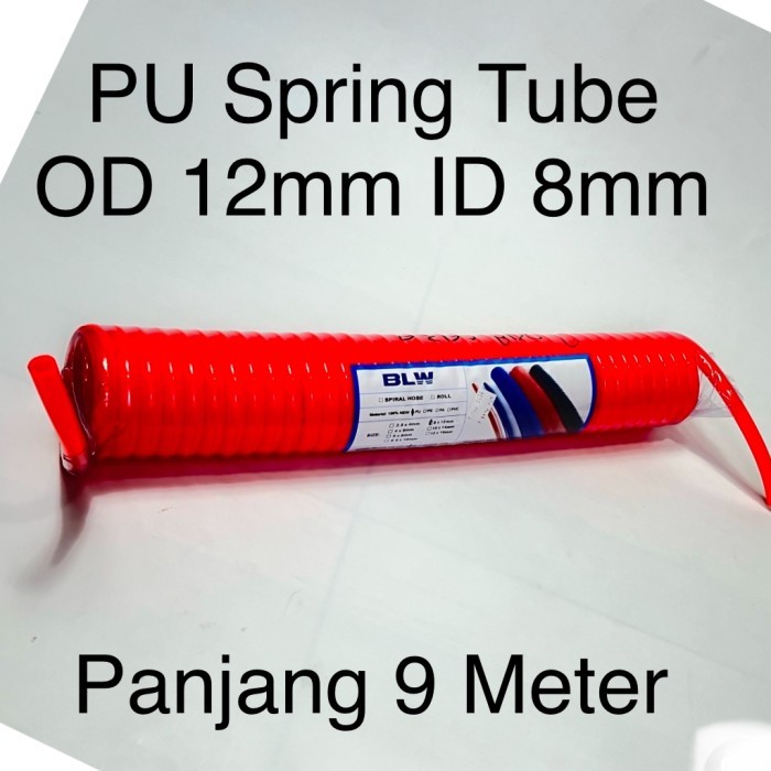 Jual PU 12x8 mm 12mm x 8mm OD 12mm ID 8mm Panjang 9 meter Recoil Hose ...