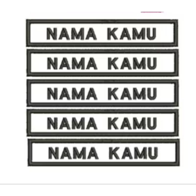 Jual Sablon DTF bet nama Name tag nama seragam sekolah | Shopee Indonesia