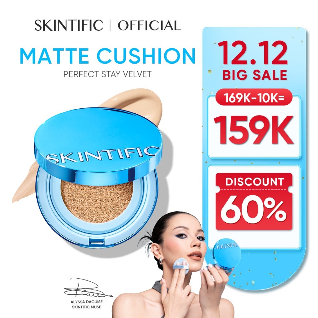 Jual SKINTIFIC - Perfect Stay Velvet Matte Cushion Fondasi Compact 11ml ...