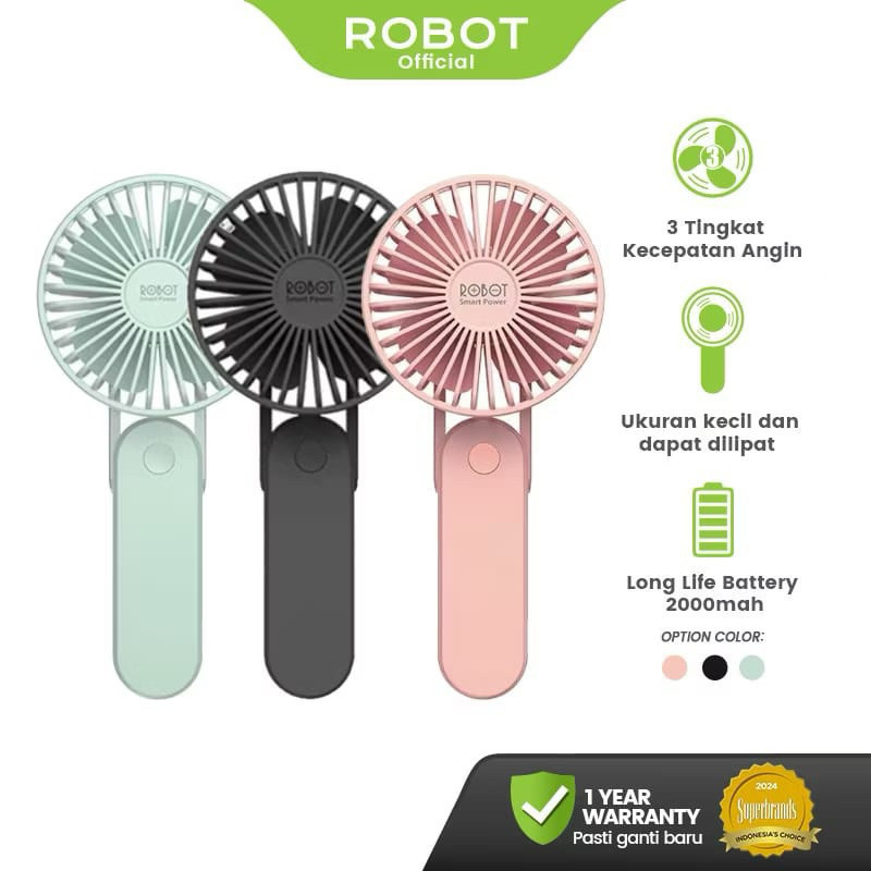 Jual WMB ROBOT Kipas Mini RT-BF11 Portable Fan, Powerbank 2000mAh Mini ...