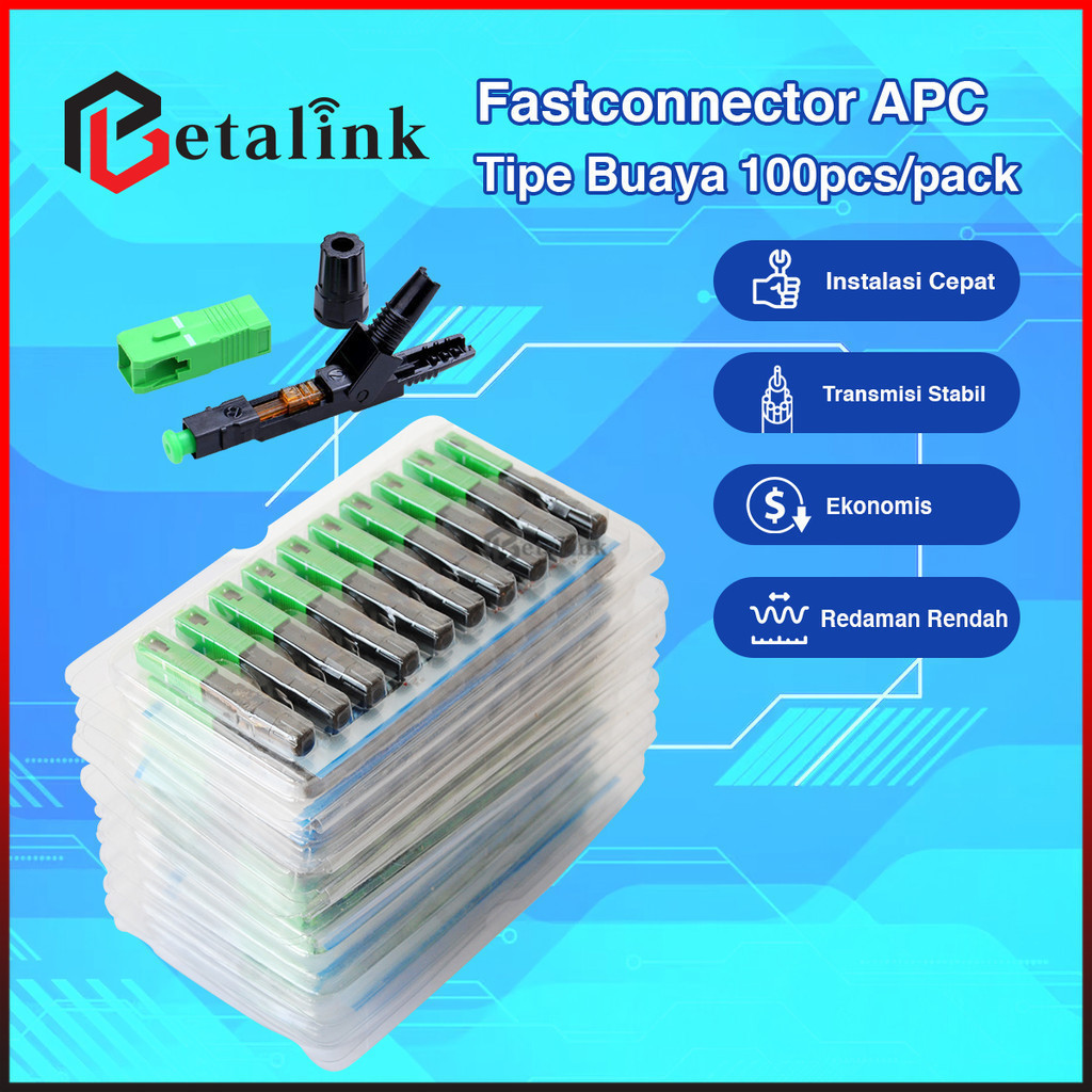 Jual Fast Connector SC APC Model Buaya/Baik Fiber Optik FTTH Fast Conector Dropcore Isi 100pcs ...