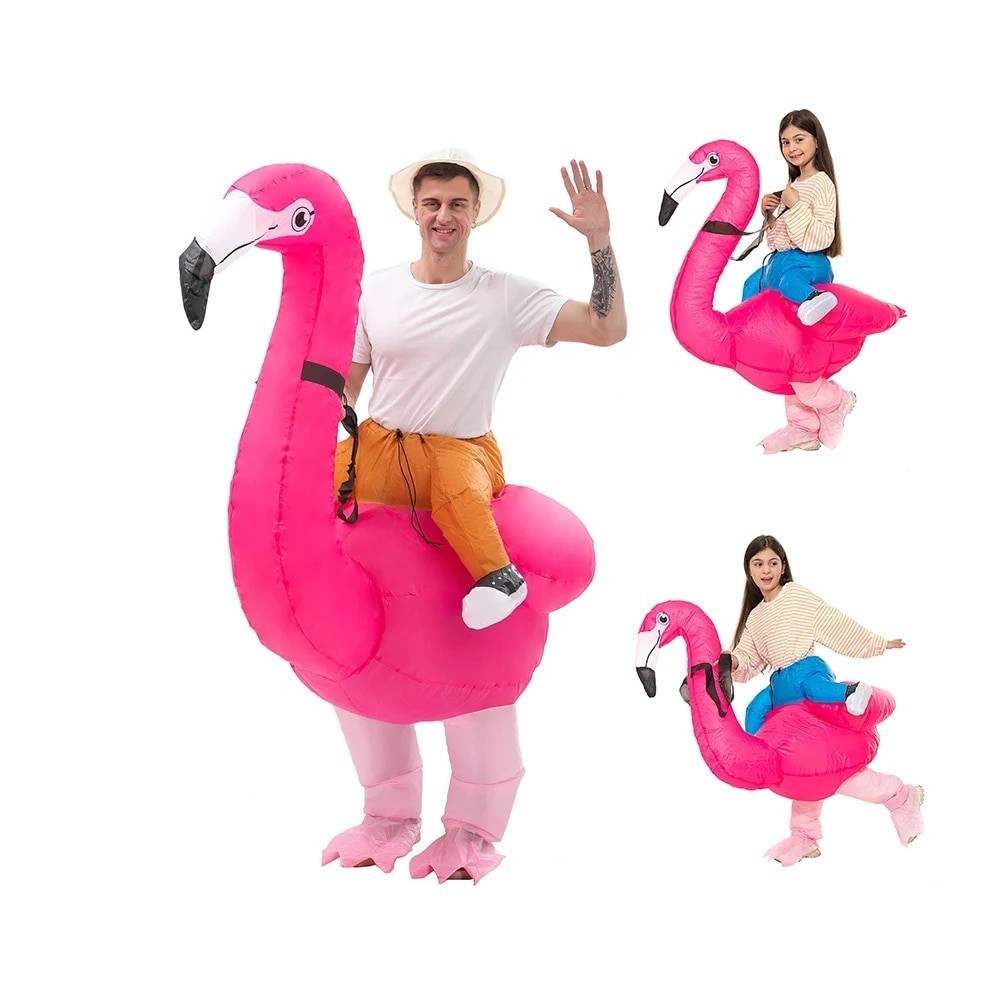 Jual Halloween Adults Kids Inflatable Flamingo Costume Suit Funny ...