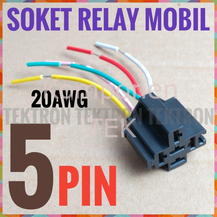 Jual Soket Relay Mobil 5Pin Socket Car 5pin kabel 20awg | Shopee Indonesia